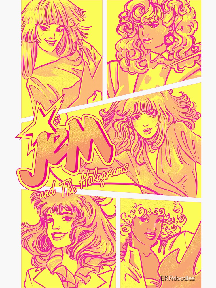 "Jem and the Holograms" Sticker for Sale by EKRdoodles | Redbubble