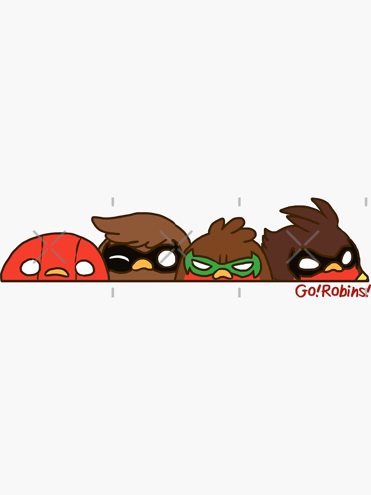 "Go!Robins! - Robin Row" Sticker for Sale by yolinart | Redbubble