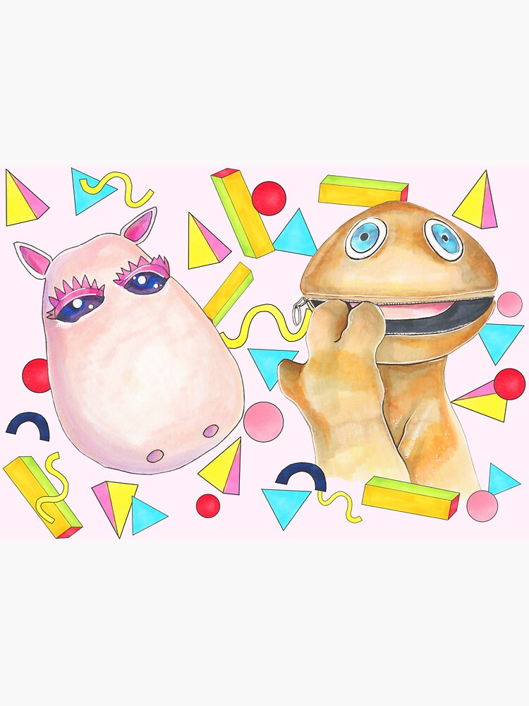 "Zippy and George, Rainbow 80's 90's retro puppets" Sticker for Sale by ...