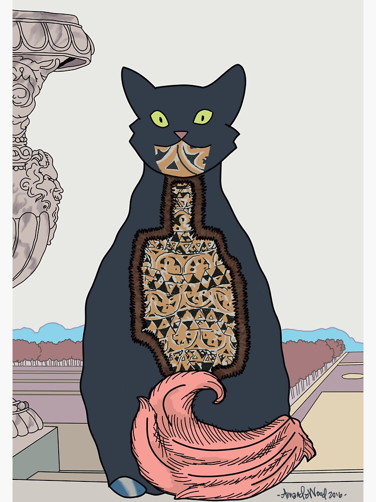 "Hines, Art Deco Cat" Sticker for Sale by sneercampaign | Redbubble