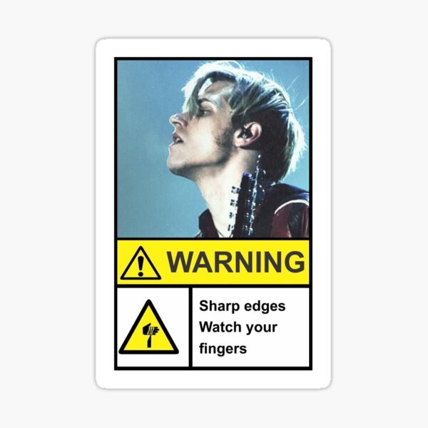 "Warning sharp edges" Sticker for Sale by Randomsnake | Redbubble