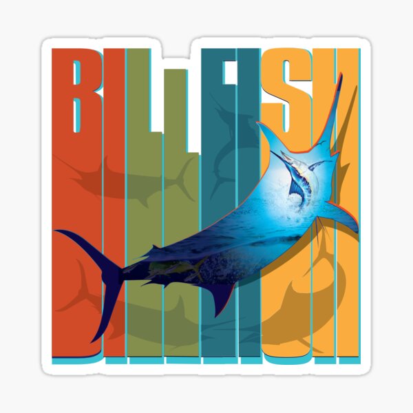 "Billfish 70s Style" Sticker by iColor4U | Redbubble