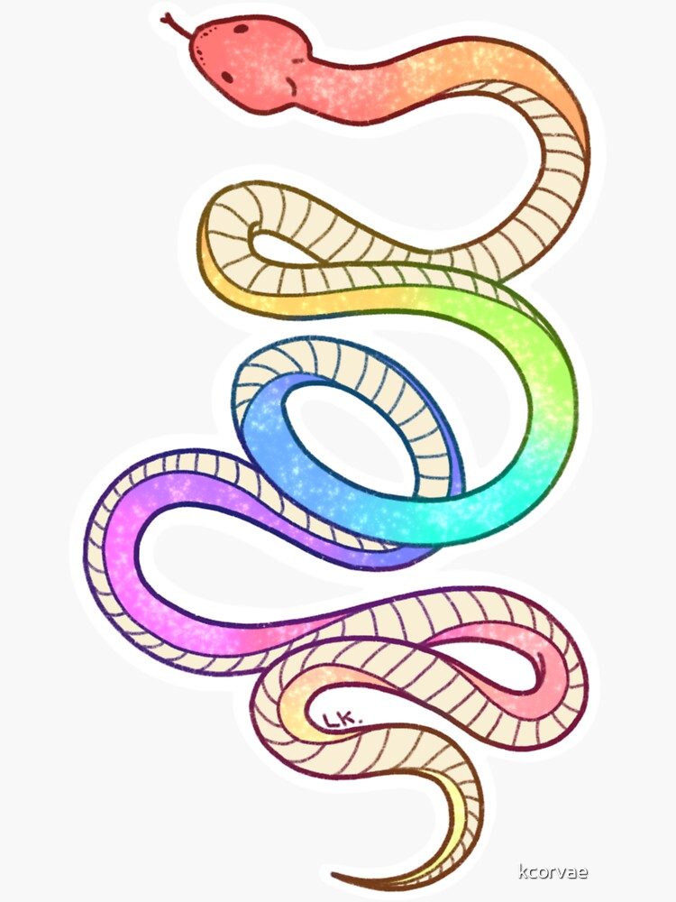 "rainbow snake" Sticker for Sale by kcorvae | Redbubble
