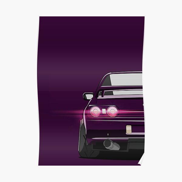 "Purple R32 GTR Skyline Art" Poster by Miyagi-Moto | Redbubble