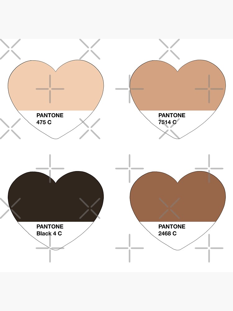 "Pantone Hearts Pack in Skin Tones" Art Print for Sale by GhostLonging ...