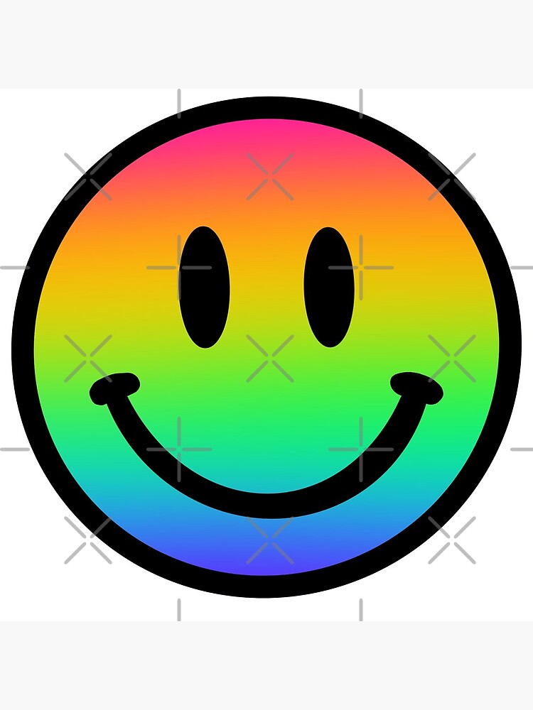 "Rainbow Smiley Face" Art Print by BBStickersArt | Redbubble
