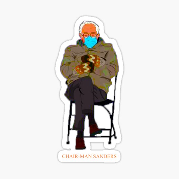 "Chair-Man Sanders" Sticker for Sale by MisfitLab | Redbubble