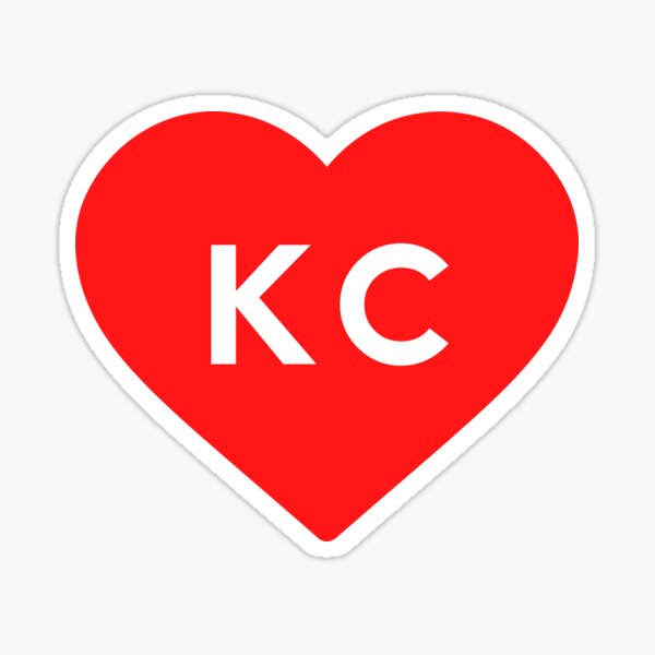 "Kansas City - KC Heart Monogram" Sticker for Sale by REPUS | Redbubble