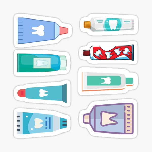 "Toothpaste sticker pack" Sticker for Sale by Caregiverology | Redbubble
