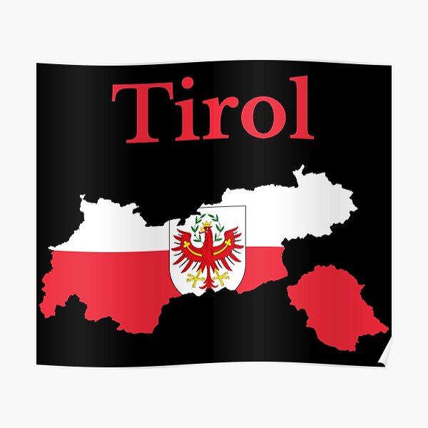 Póster «Diseño de mapas del estado de Tirol, Austria» de marosharaf ...