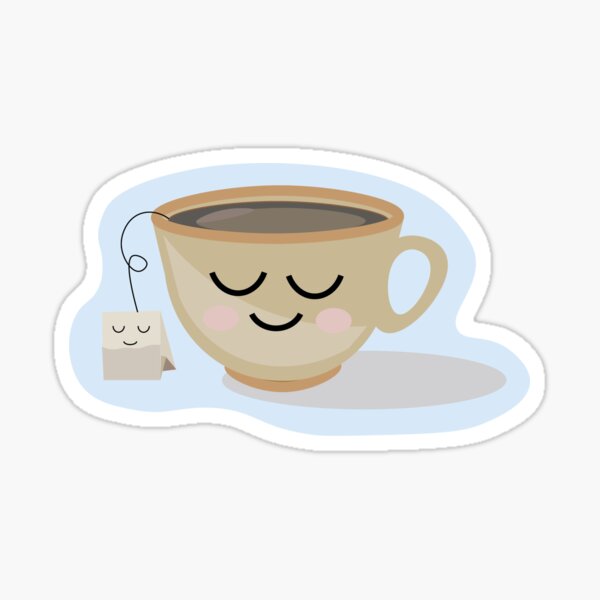 "Tea Cup " Sticker for Sale by ArtbyBriB | Redbubble