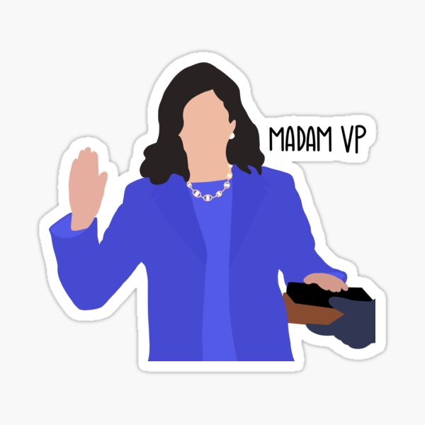 "Kamala Harris, Madam VP" Sticker for Sale by indiramidha | Redbubble