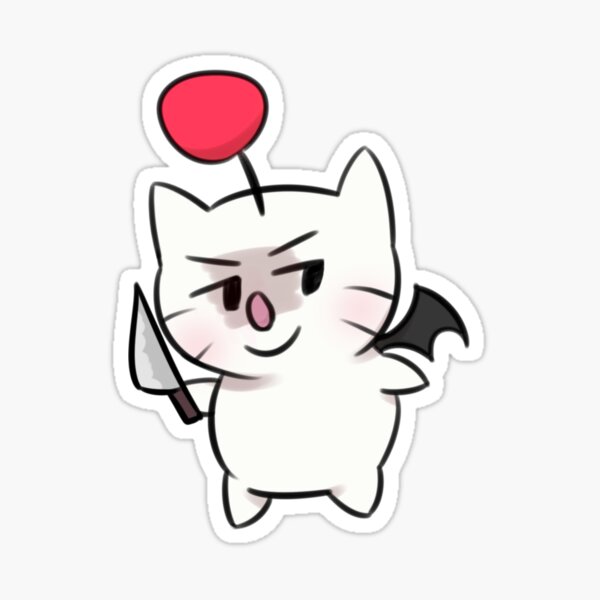 "FFXIV: Moogle with a knife" Sticker for Sale by EpicUrianger | Redbubble