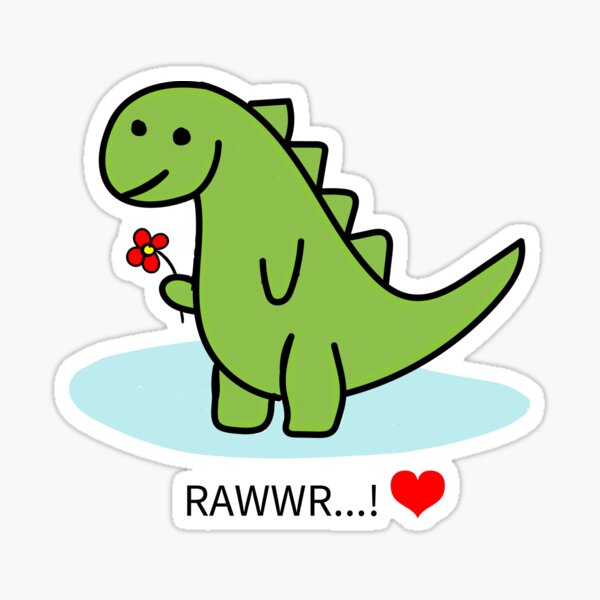 "Cute Valentine's Day Print - Rawwr" Sticker for Sale by alagdesigns ...
