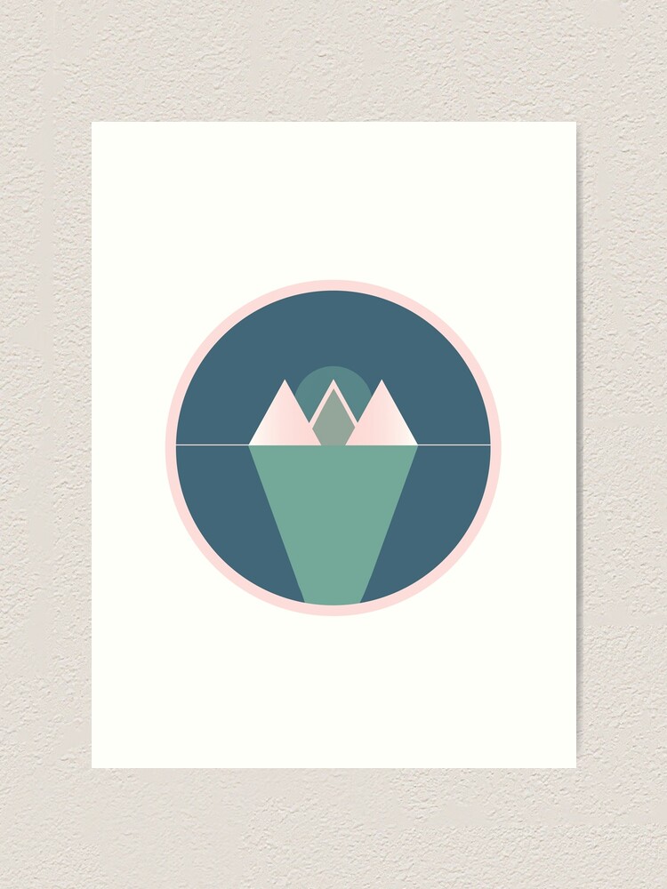 "Geo Mountain, Sun, and Water Logo" Art Print for Sale by mcdouemm ...