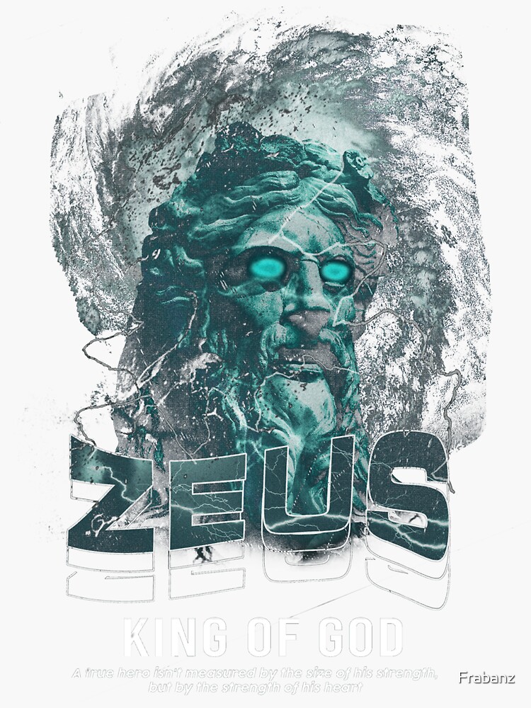 "Zeus King Of God - Sad Aesthetic Edgy Streetwear" Sticker for Sale by ...
