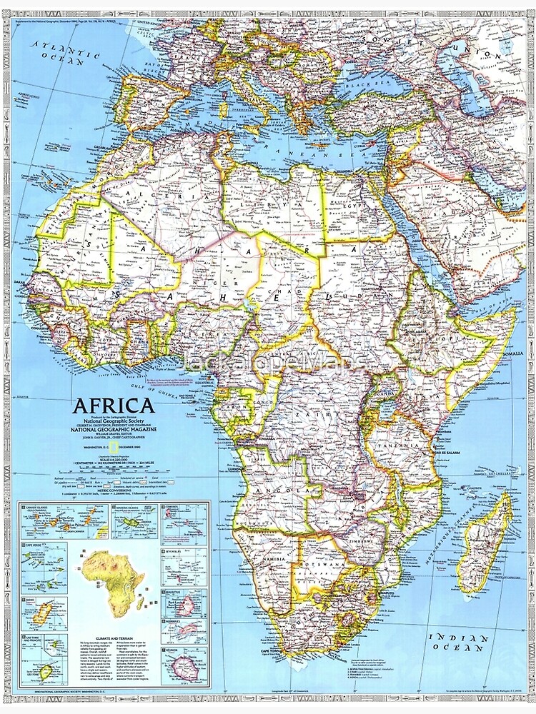 Lámina fotográfica «"África: 1990 / hoy - mapa detallado ...» de ...