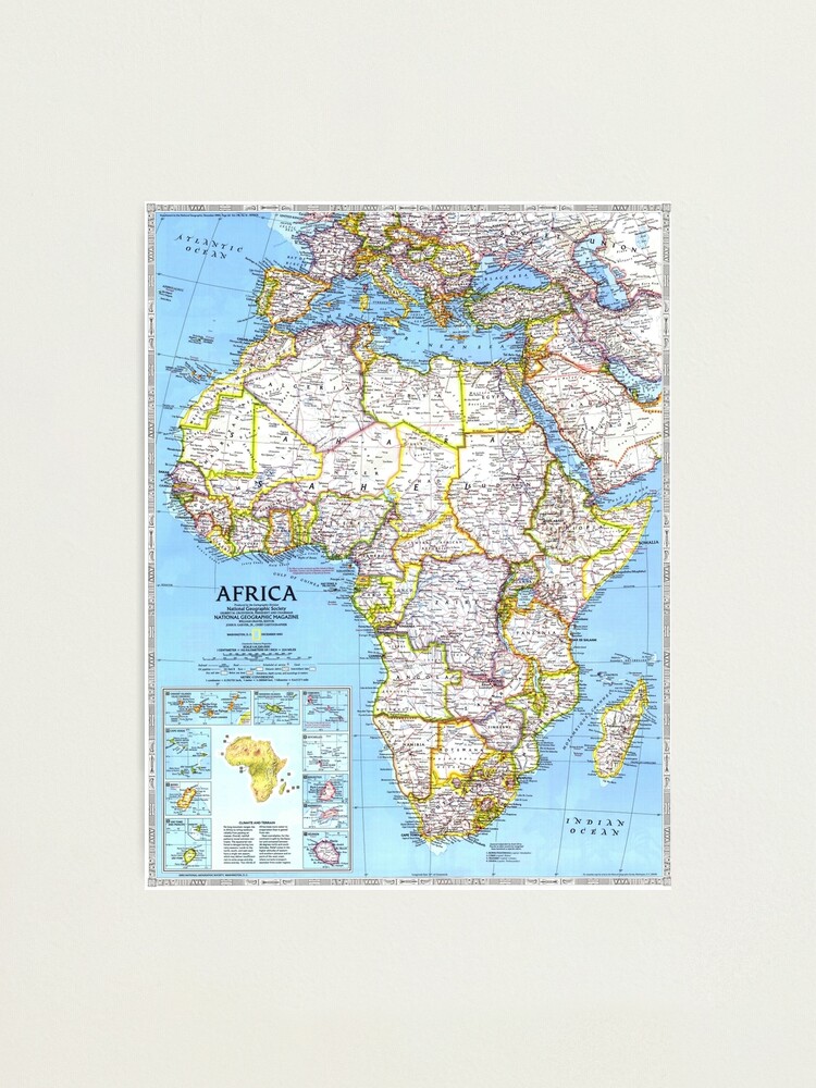 Lámina fotográfica «"África: 1990 / hoy - mapa detallado ...» de ...
