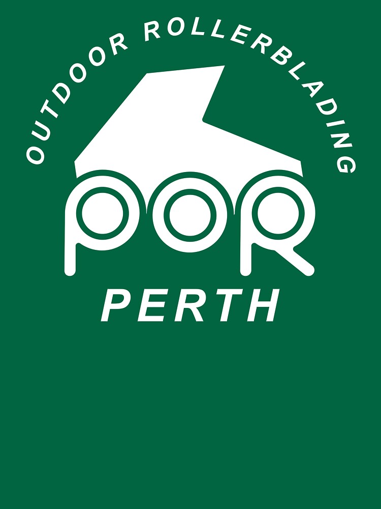 "The Original Perth Outdoor Rollerblading logo (white)" T-shirt for ...