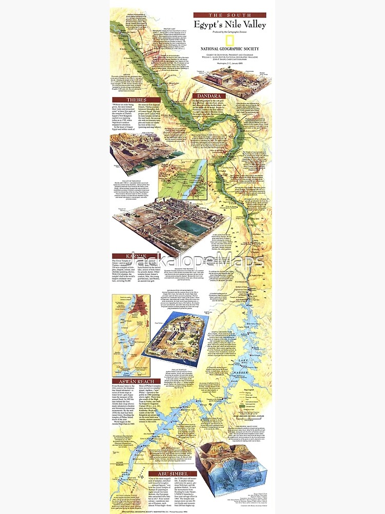 Lámina fotográfica «"Egipto: 1995 / Hoy - Mapa detallado de la historia del sur del valle del ...