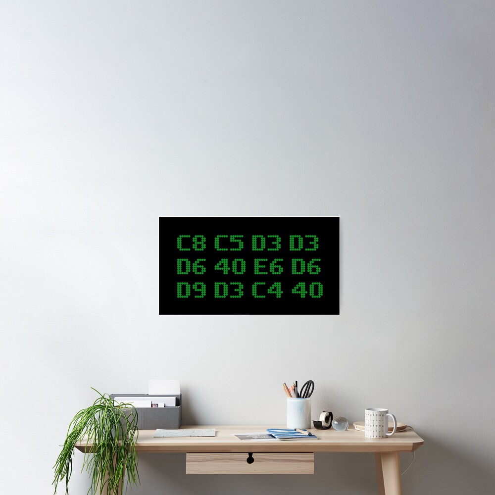 Ebcdic Hello World Hex Computer Programming Poster For Sale By Bravoalpha Redbubble