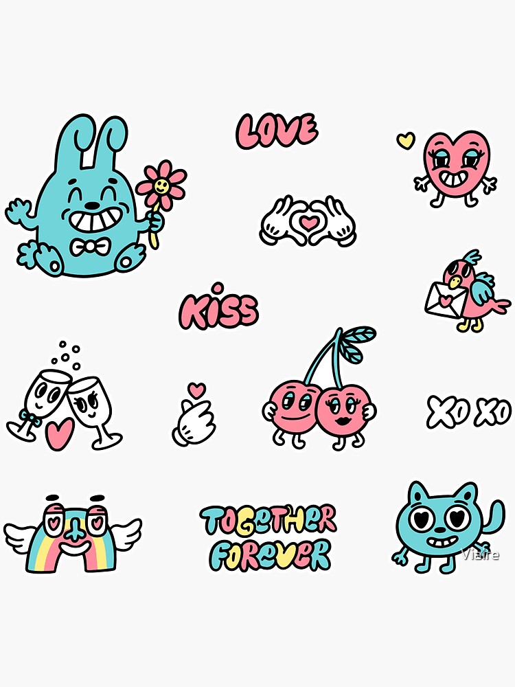 "Love Sticker Pack" Sticker by Viaire | Redbubble