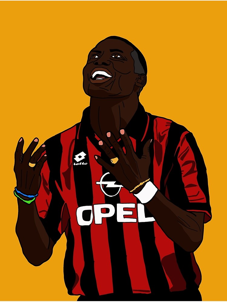 "George Weah AC Milan Portrait" Poster by TheSportsDraw | Redbubble