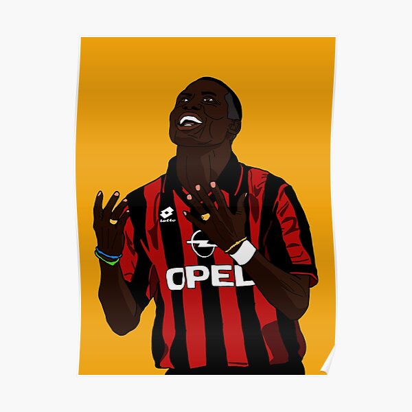 "George Weah AC Milan Portrait" Poster by TheSportsDraw | Redbubble