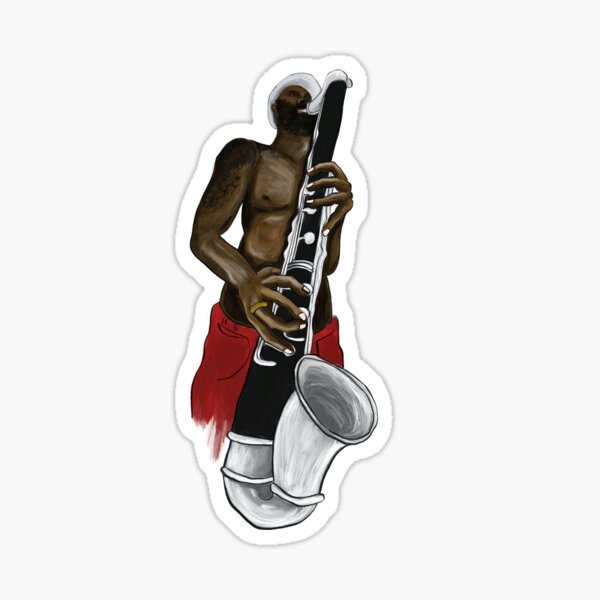 "Bass clarinet player" Sticker for Sale by Capriceteria | Redbubble
