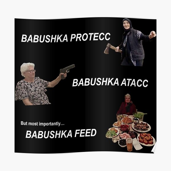 "Babushka Meme" Poster for Sale by FunGuru | Redbubble