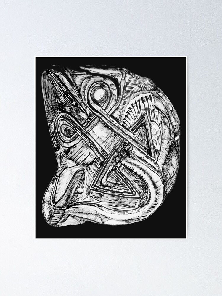 " black and white brush pen drawing" Poster for Sale by asharpriest ...