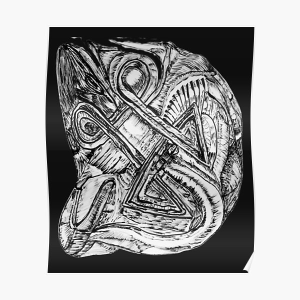 " black and white brush pen drawing" Poster for Sale by asharpriest ...