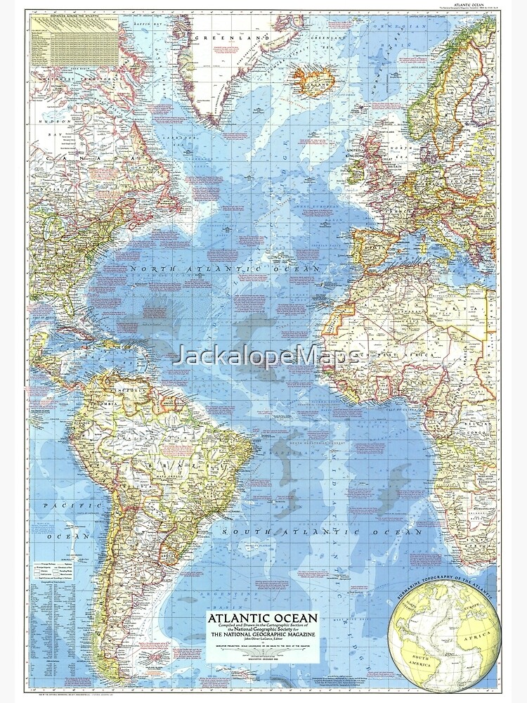""Atlantic: 1955/present - Detailed map of the Atlantic Ocean ...