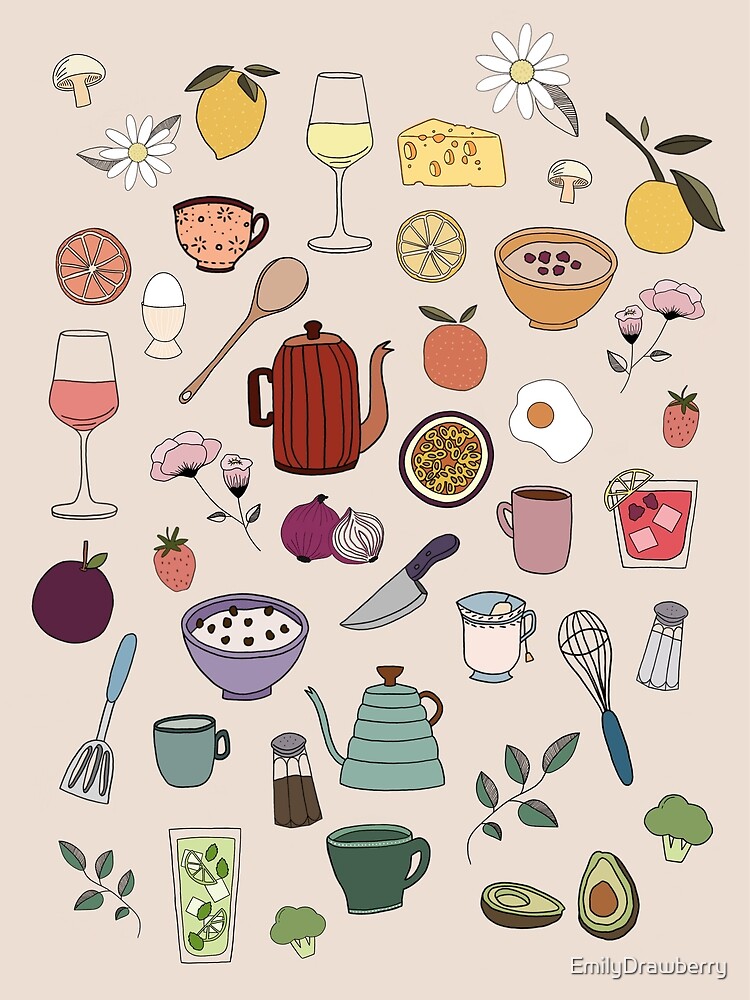 "Kitchen food illustration" Poster by EmilyDrawberry | Redbubble