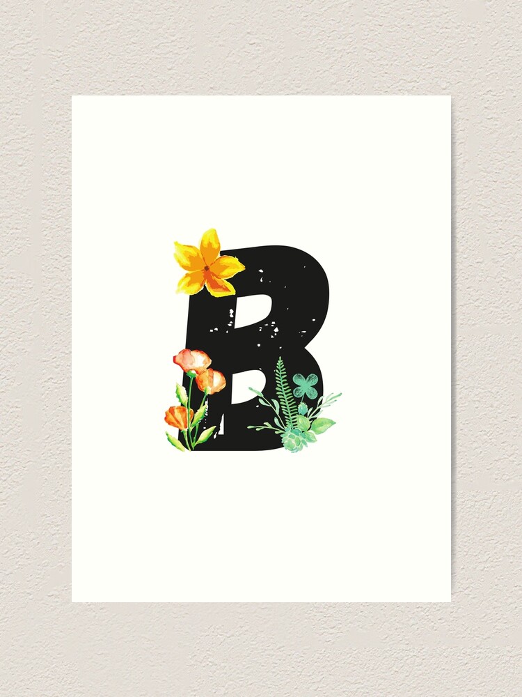 "Letter B - Botanical English Alphabet, Name Initial" Art Print by ...