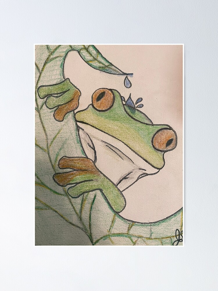 "Green tree frog" Poster by JeremyDusza | Redbubble