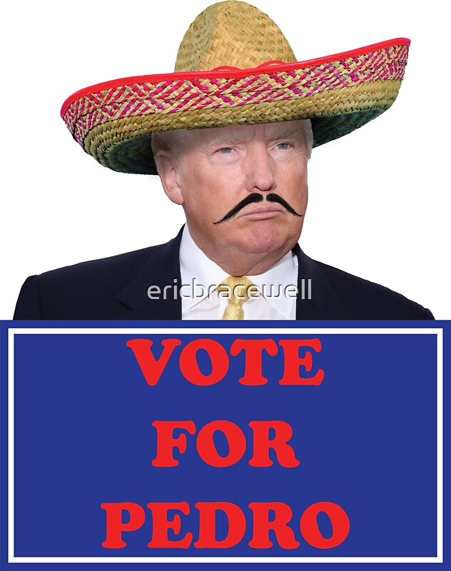 "Vote for Pedro - Trump" Stickers by ericbracewell | Redbubble