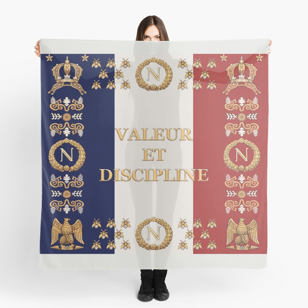 "Napoleonic French regimental flag "Valeur et Discipline"" Scarf for ...