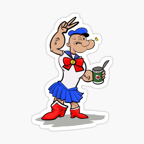 "Popeye the Sailor Moon" Sticker for Sale by OKdoodle | Redbubble