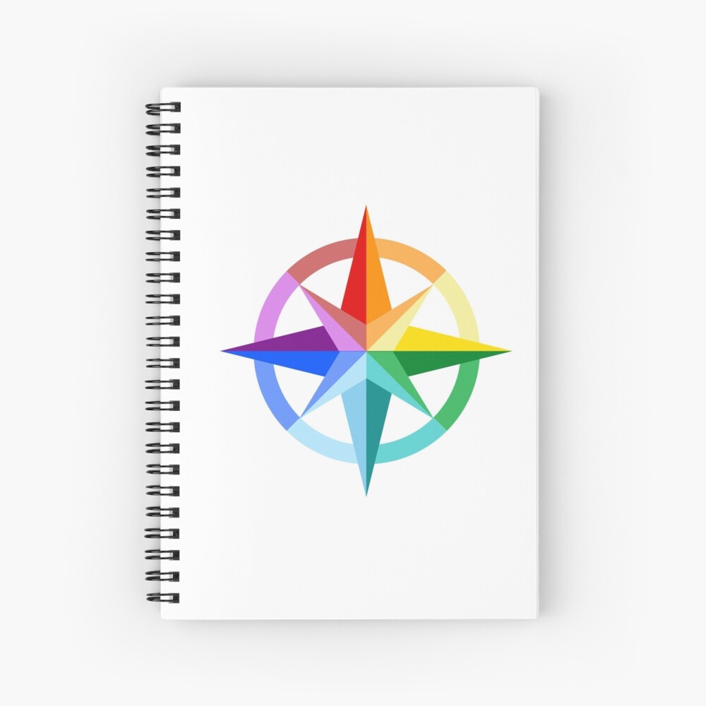 "Rainbow Compass Rose" Spiral Notebook for Sale by Reitticus | Redbubble