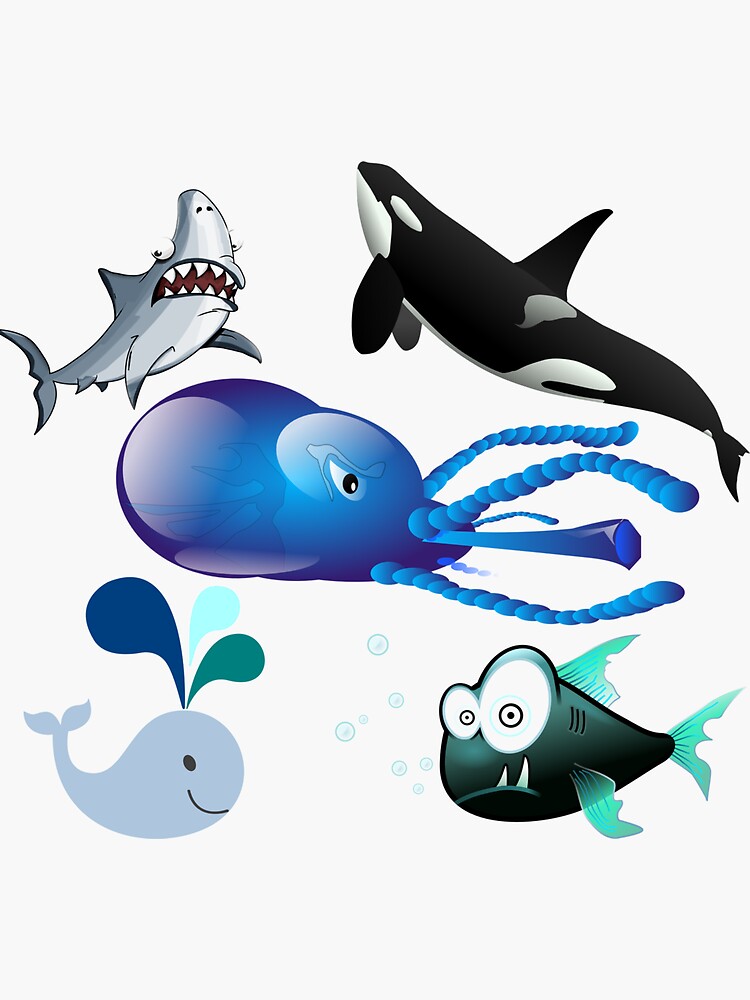 "The fiercest sea animals" Sticker for Sale by Medboy | Redbubble