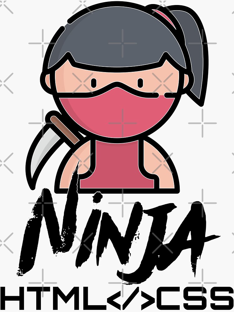 Pegatina «HTML CSS Ninja (color negro)» de Stornu2Ruedas | Redbubble