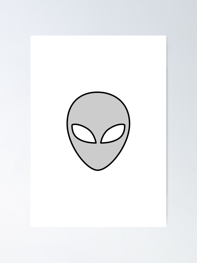 "ALIEN FACE - gray alien emoticon" Poster for Sale by XavierCarrera1 ...