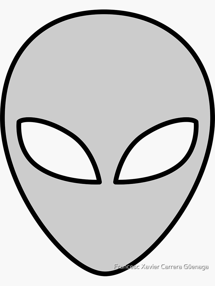 "ALIEN FACE - gray alien emoticon" Sticker for Sale by XavierCarrera1 ...