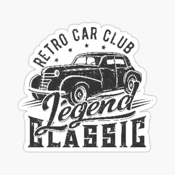 "Retro car club" Sticker by OtterFactory | Redbubble