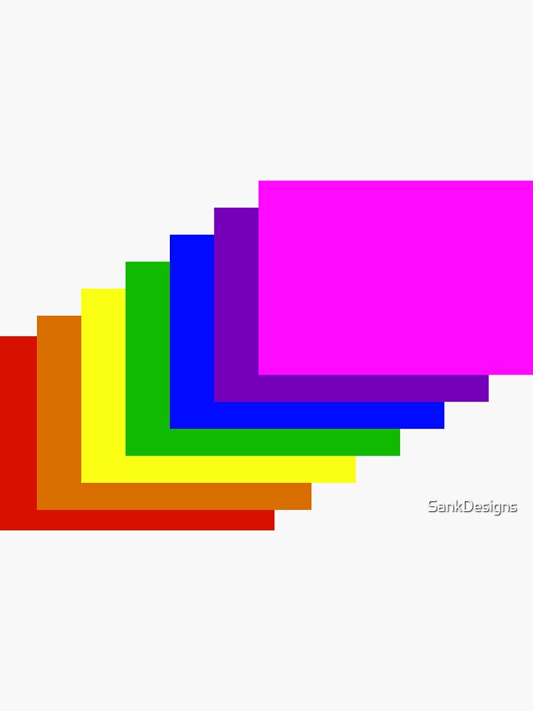 "Rectangular Rainbow Colours" Sticker by SankDesigns | Redbubble