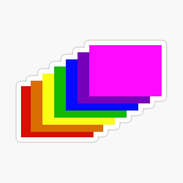 "Rectangular Rainbow Colours" Sticker by SankDesigns | Redbubble