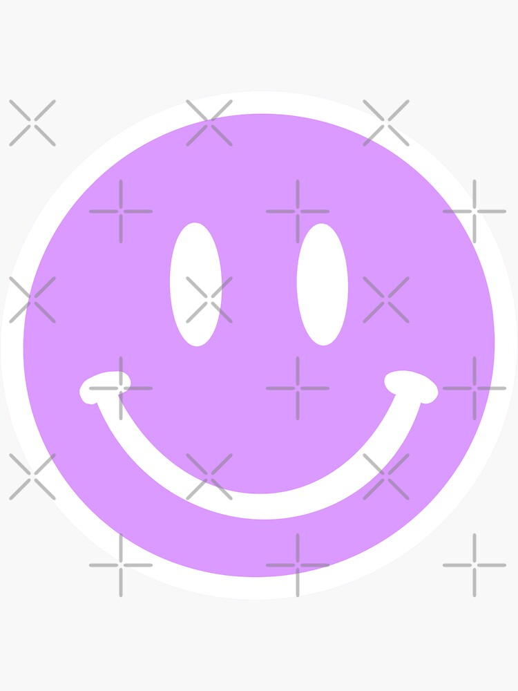 "Purple Smile Face" Sticker for Sale by BBStickersArt | Redbubble