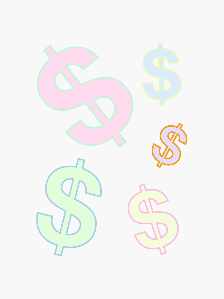 "Pastel Dollar Signs" Sticker by statichannah | Redbubble