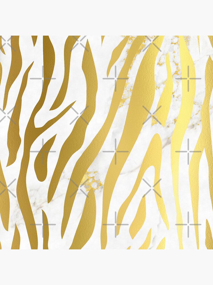 "Gold Zebra Print on Gold Marble" Sticker by hearthearts | Redbubble